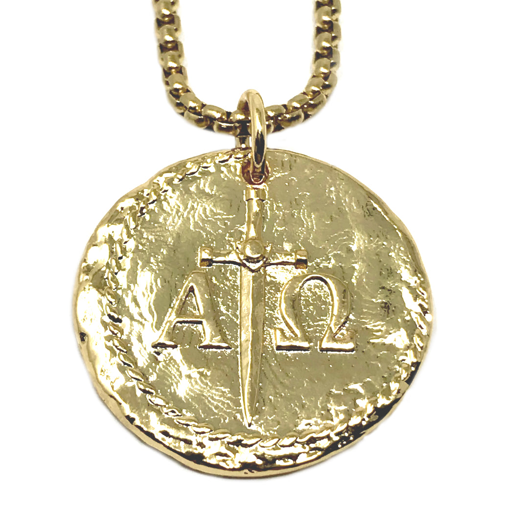 New! Christian Greek Alpha & Omega Coin Necklace for Men & Women SHOP ...