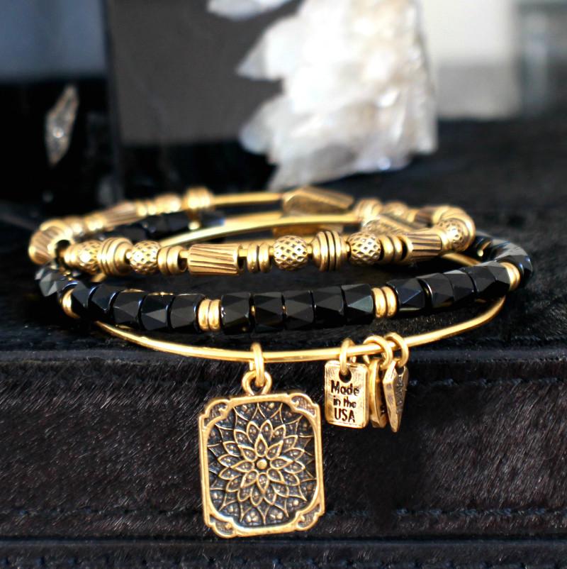 B.BéNI Bangles Silver, Gold, Rose Expandable Adustable Beaded Bangles ...