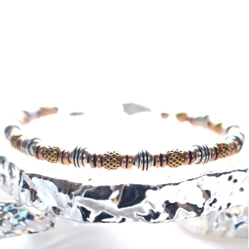 B.BéNI Bangles Silver, Gold, Rose Expandable Adustable Beaded Bangles ...